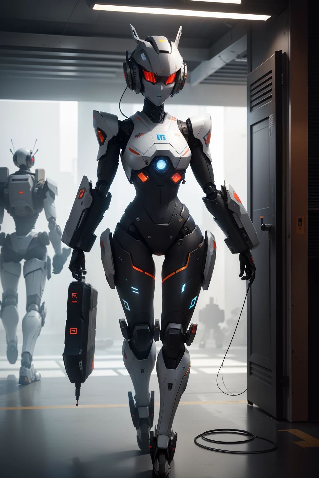 Stable Diffusion Prompt: Futuristic woman in high-tech suit walks ...