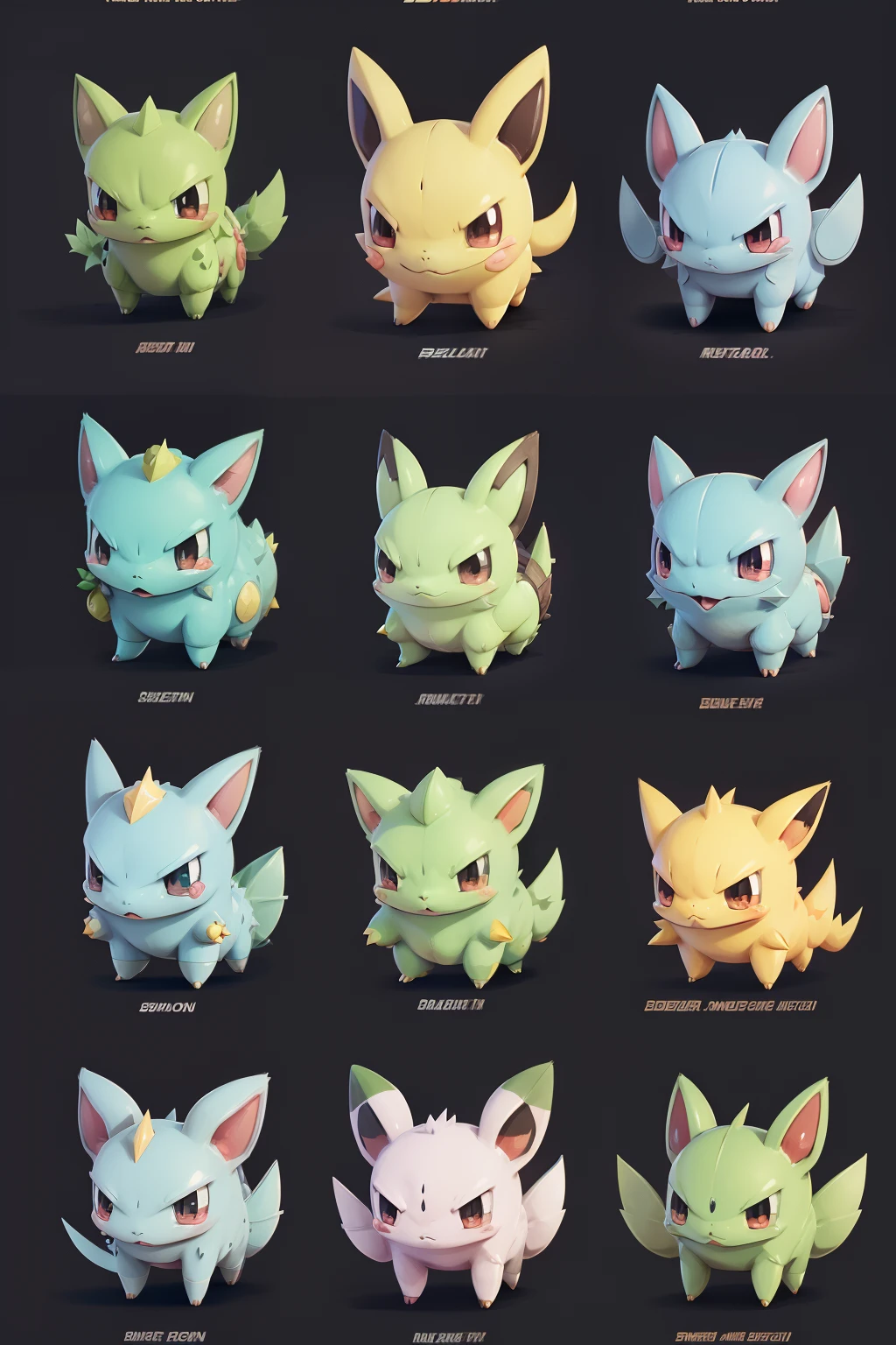 Stable Diffusion Prompt: Colorful Pokémon papercrafts of various types ...