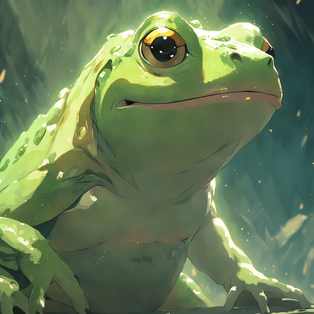 Stable Diffusion Prompt: Frog on rock in rain - peaceful nature scene ...