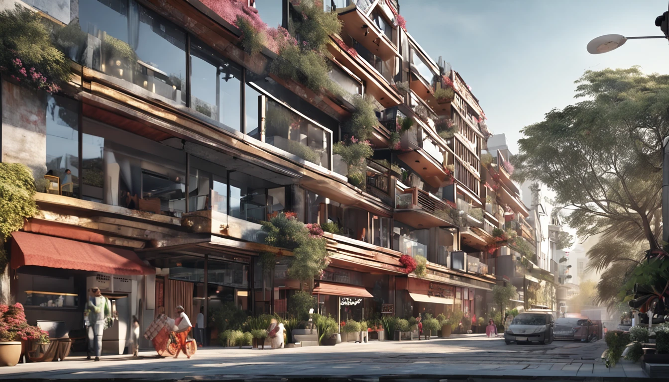 Stable Diffusion Prompt: Busy city street with numerous buildings and ...