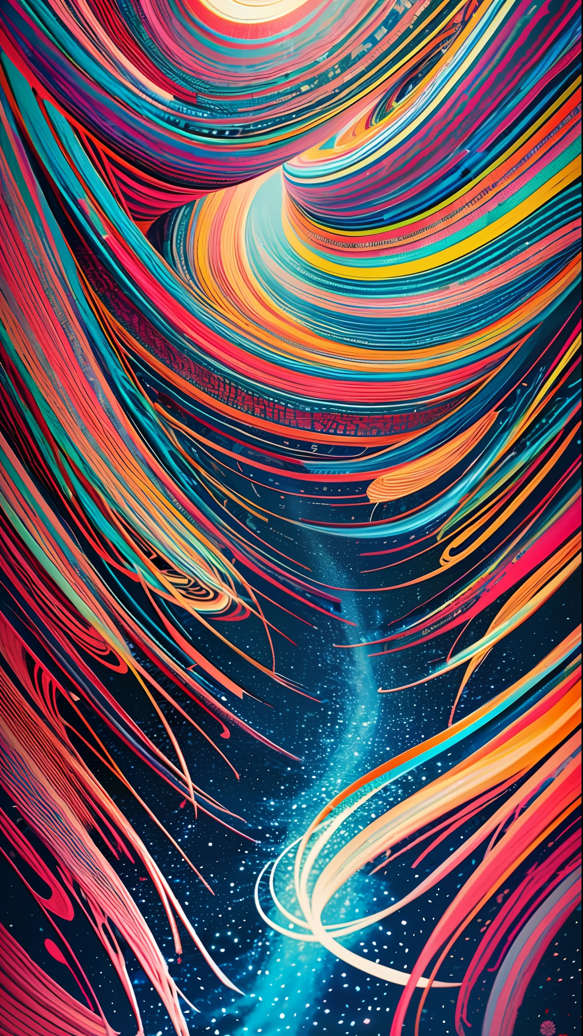 Stable Diffusion Prompt: Vibrant swirl art poster with radiant light ...