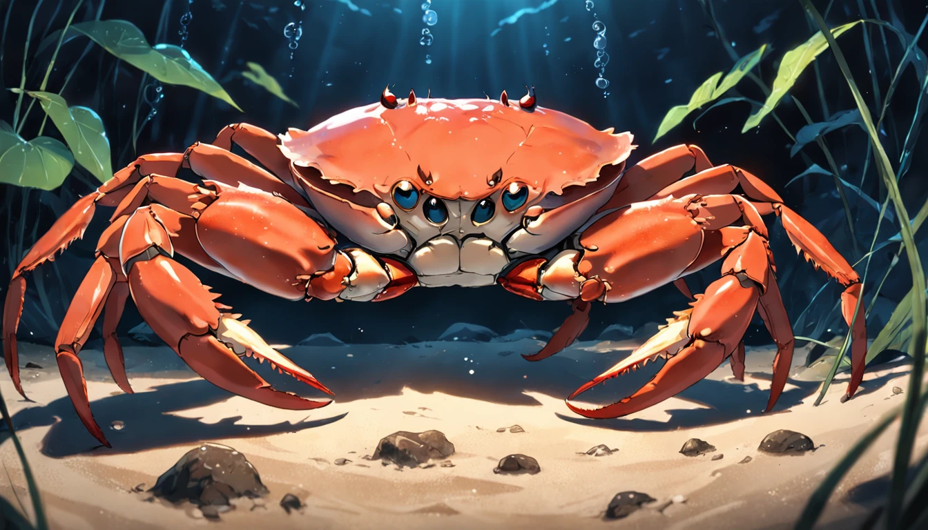 Stable Diffusion Prompt: Crab resting on sandy beach, nature's seaside ...