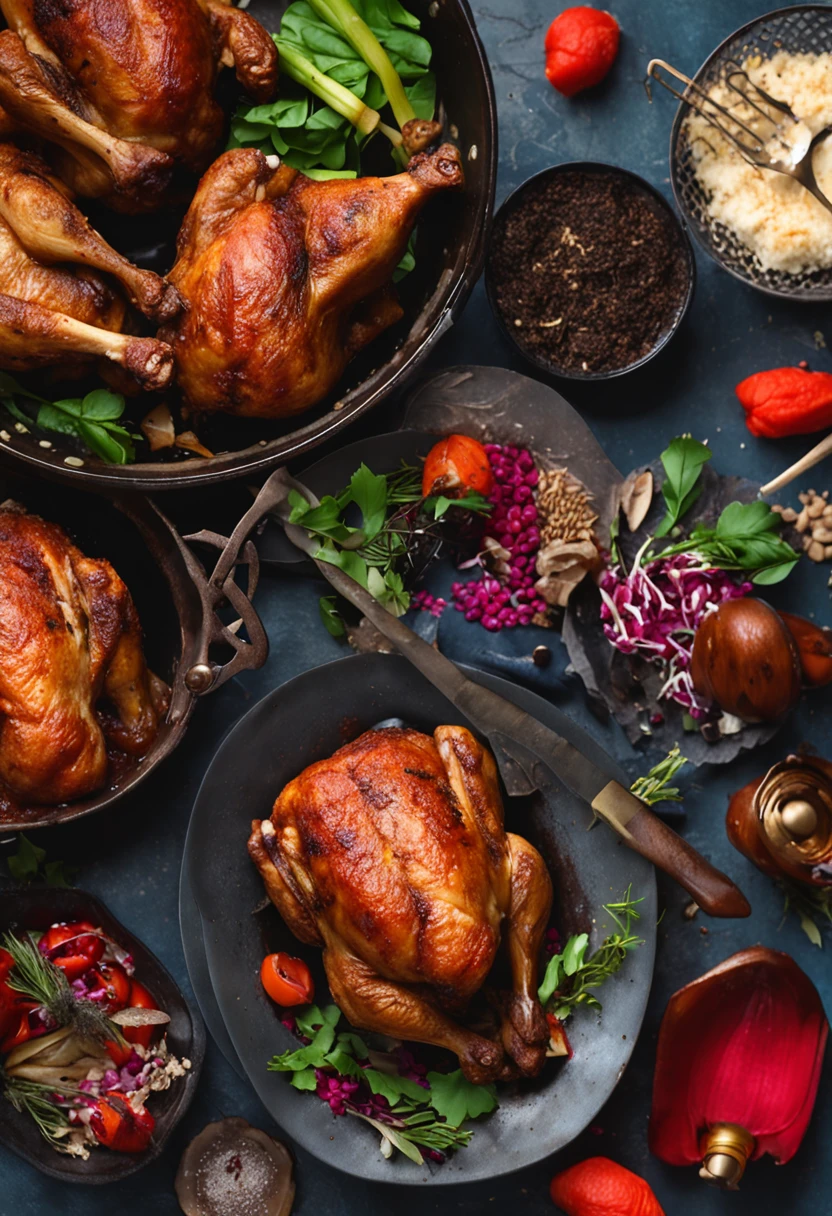 Stable Diffusion Prompt: Variety of delicious foods showcased for ...