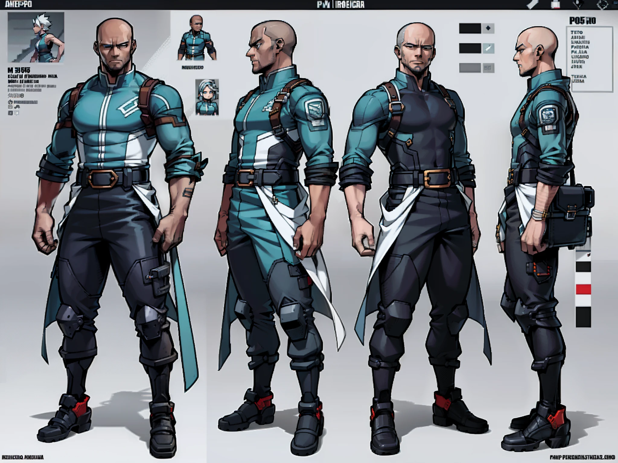 Stable Diffusion Prompt: Men in diverse outfits wield swords and a ...