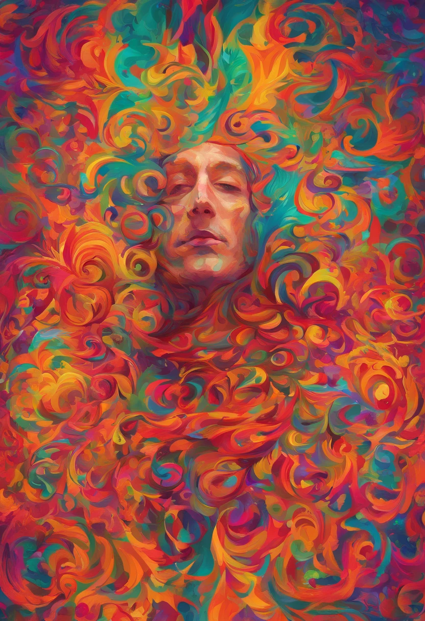 Stable Diffusion Prompt: Vibrant portrait of a man with colorful hair ...