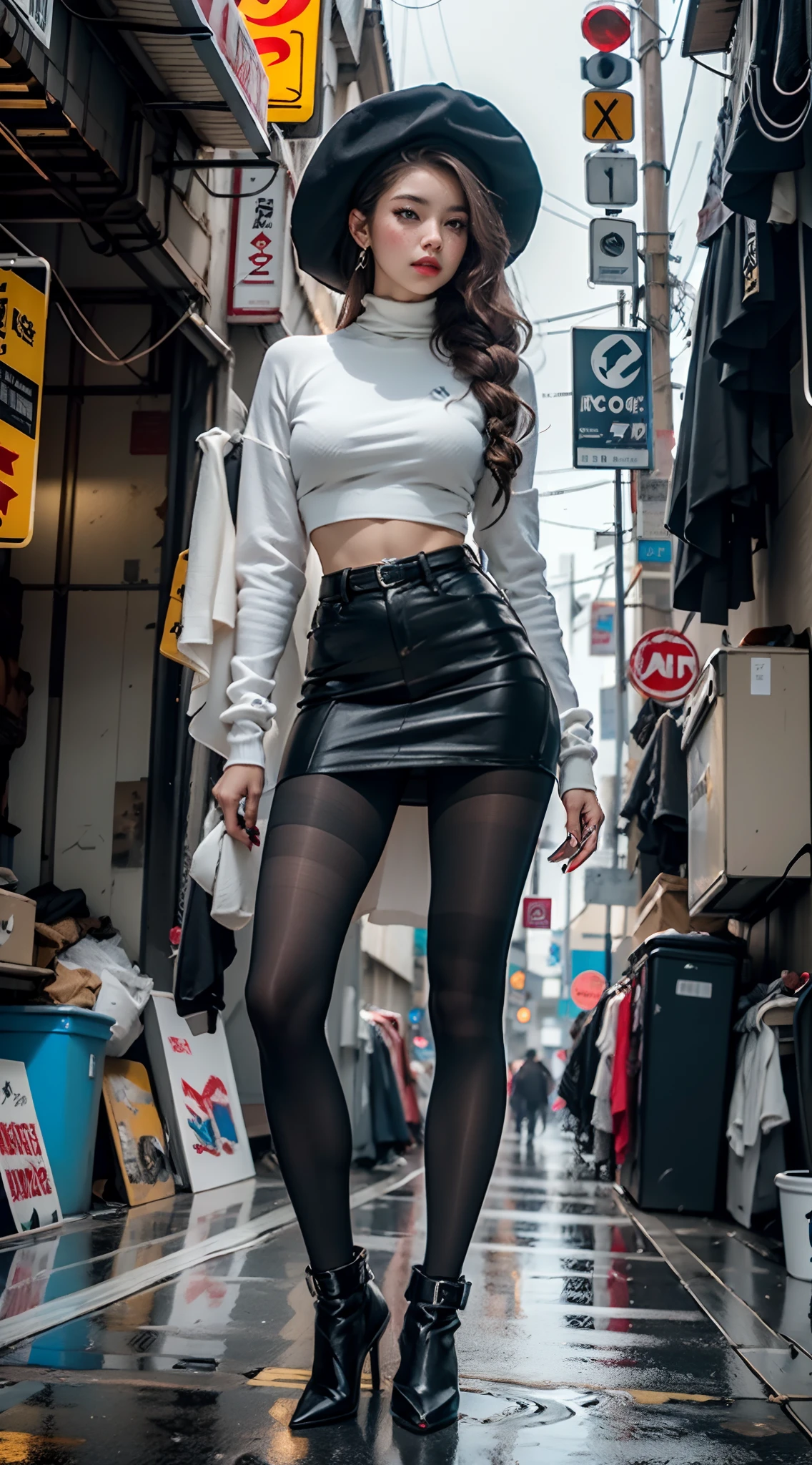 Stable Diffusion Prompt: Arab woman in white shirt, black skirt, and ...