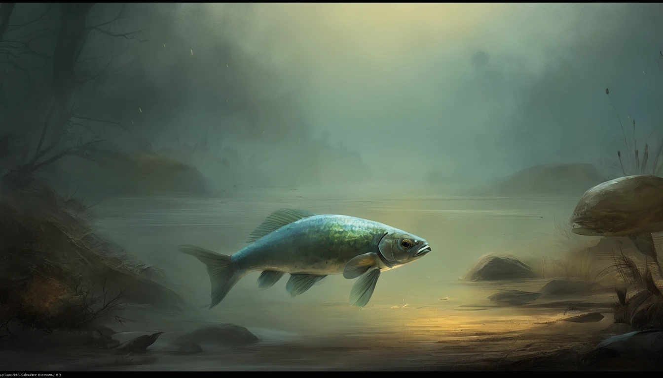 Stable Diffusion Prompt: Colorful fish swimming in a tranquil lake with ...