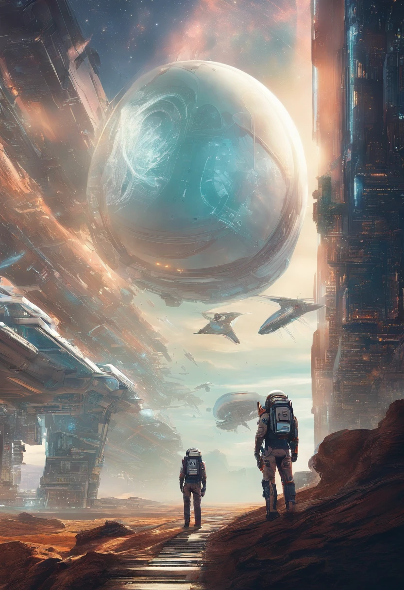 Stable Diffusion Prompt: People beside spaceship in desert scene ...