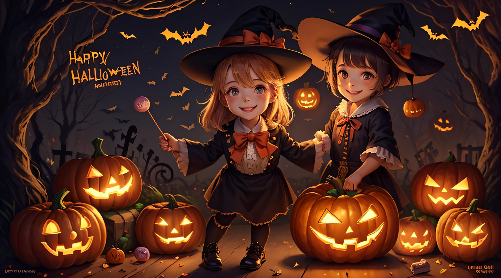 Stable Diffusion Prompt: Girls in black dresses with pumpkins for ...