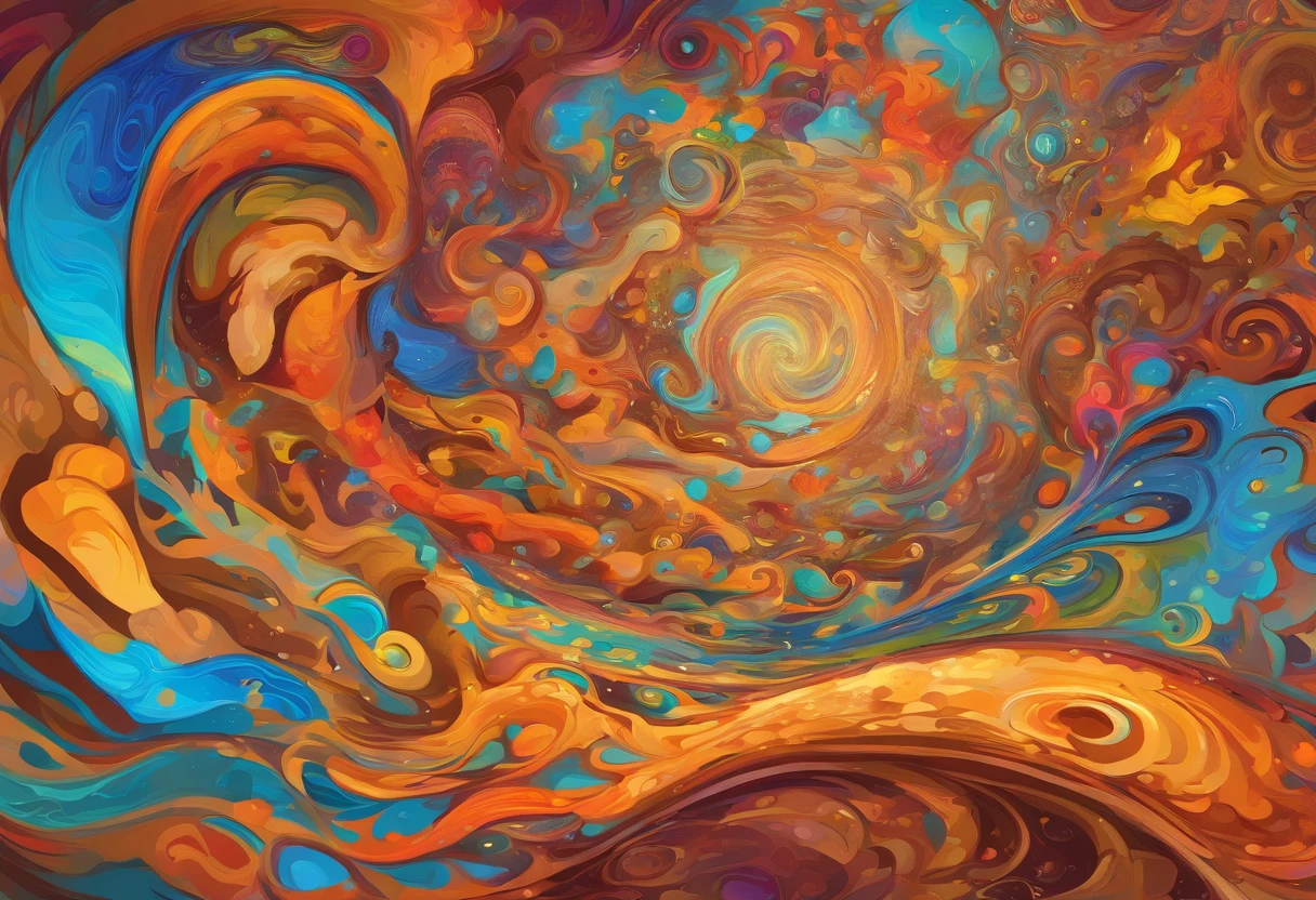 Stable Diffusion Prompt: Abstract swirl painting with vibrant blue and ...