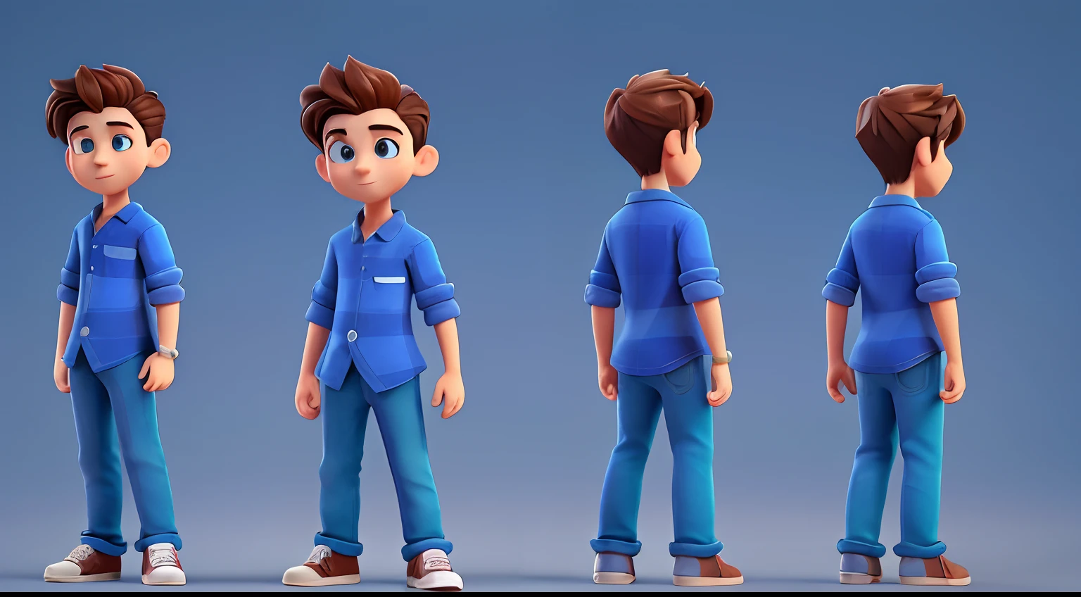 Stable Diffusion Prompt: Cartoon boys in blue shirts perfect for kids ...
