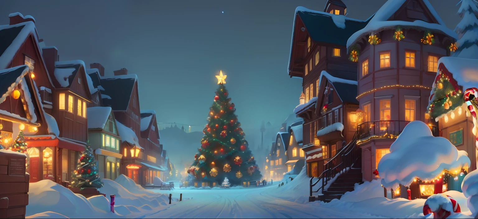 Stable Diffusion Prompt: Enchanting Christmas tree glows in snowy ...