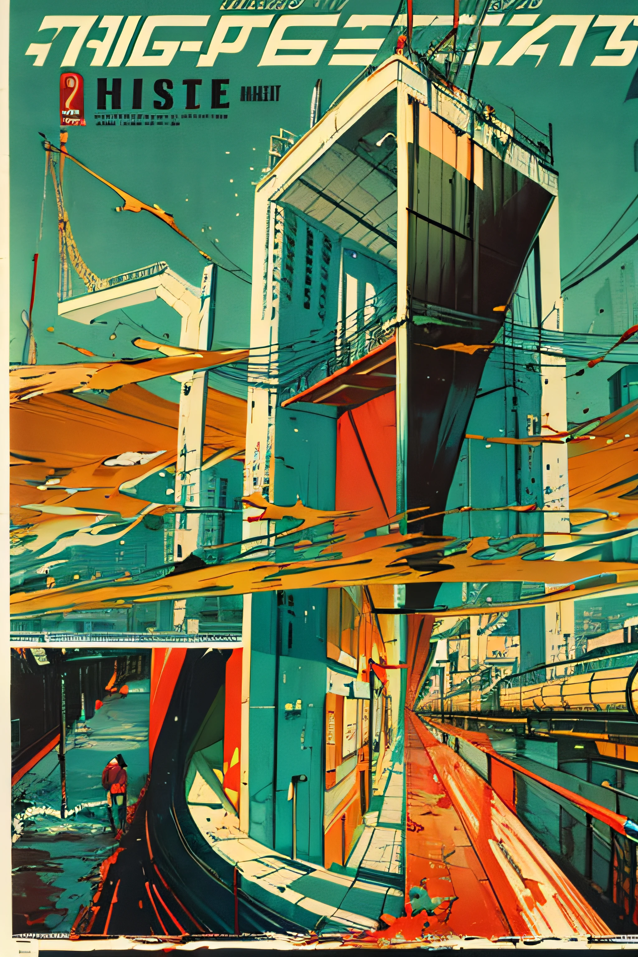 Stable Diffusion Prompt: A close up of a poster of a train station with ...