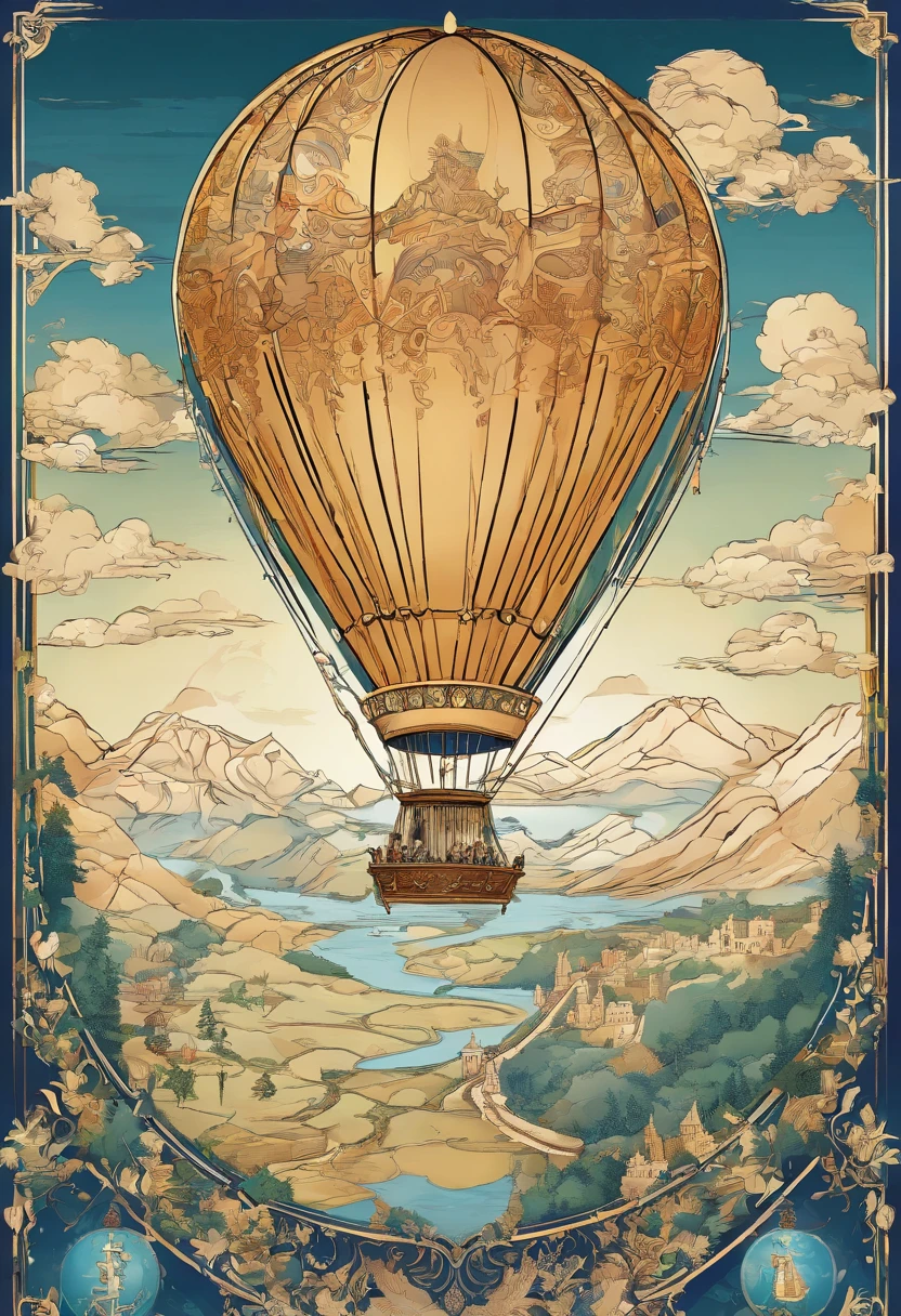 Stable Diffusion Prompt: A close up of a hot air balloon flying over a ...