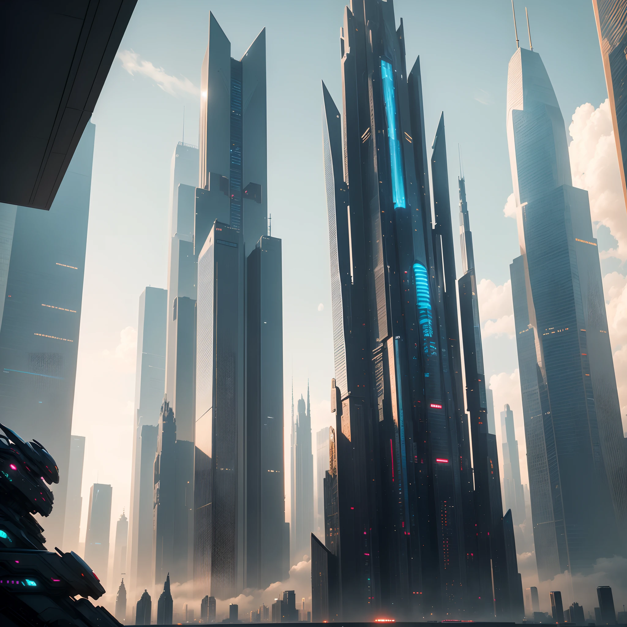 Stable Diffusion Prompt: Futuristic city with futuristic skyscrapers and futuristic vehicles in ...