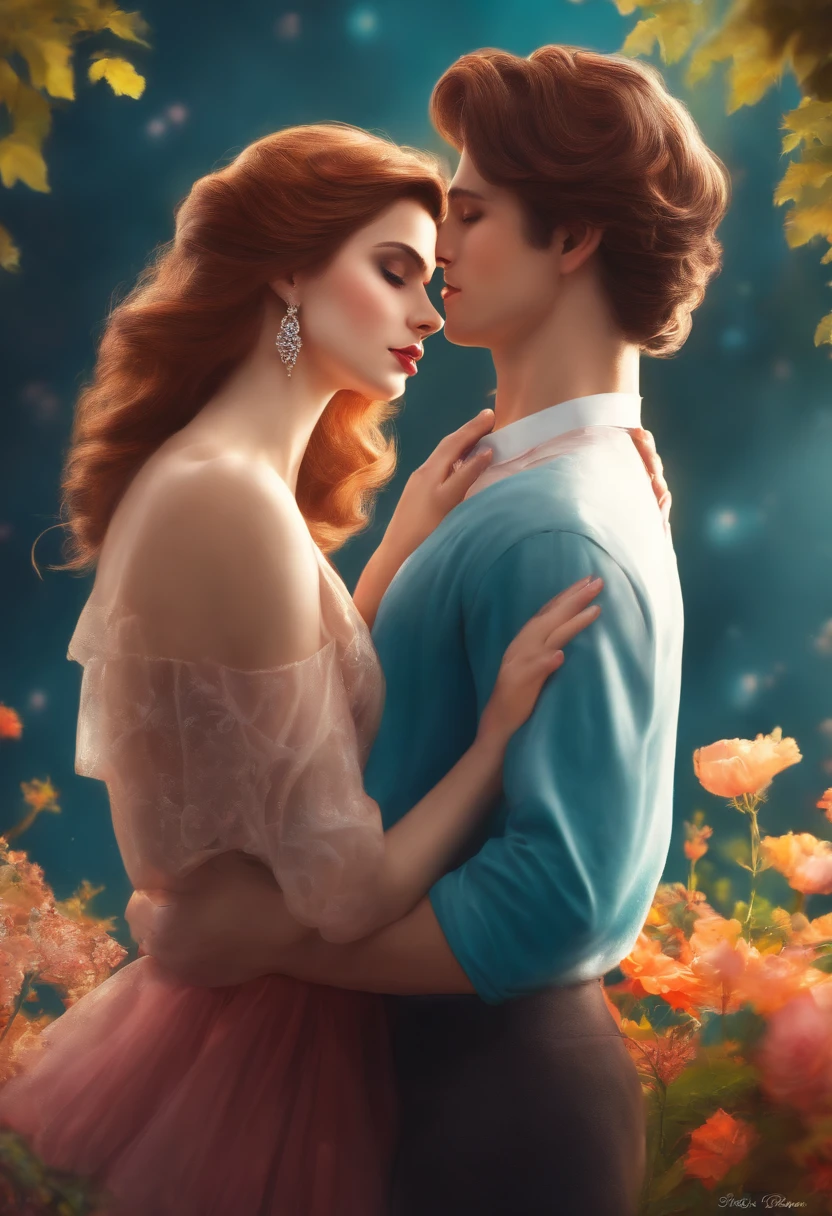 Stable Diffusion Prompt: Couple embraces in a lush garden, capturing ...