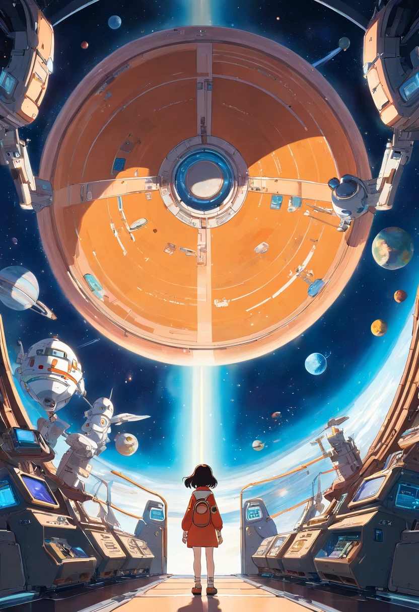 Stable Diffusion Prompt: Woman in space station gazes at spaceship ...