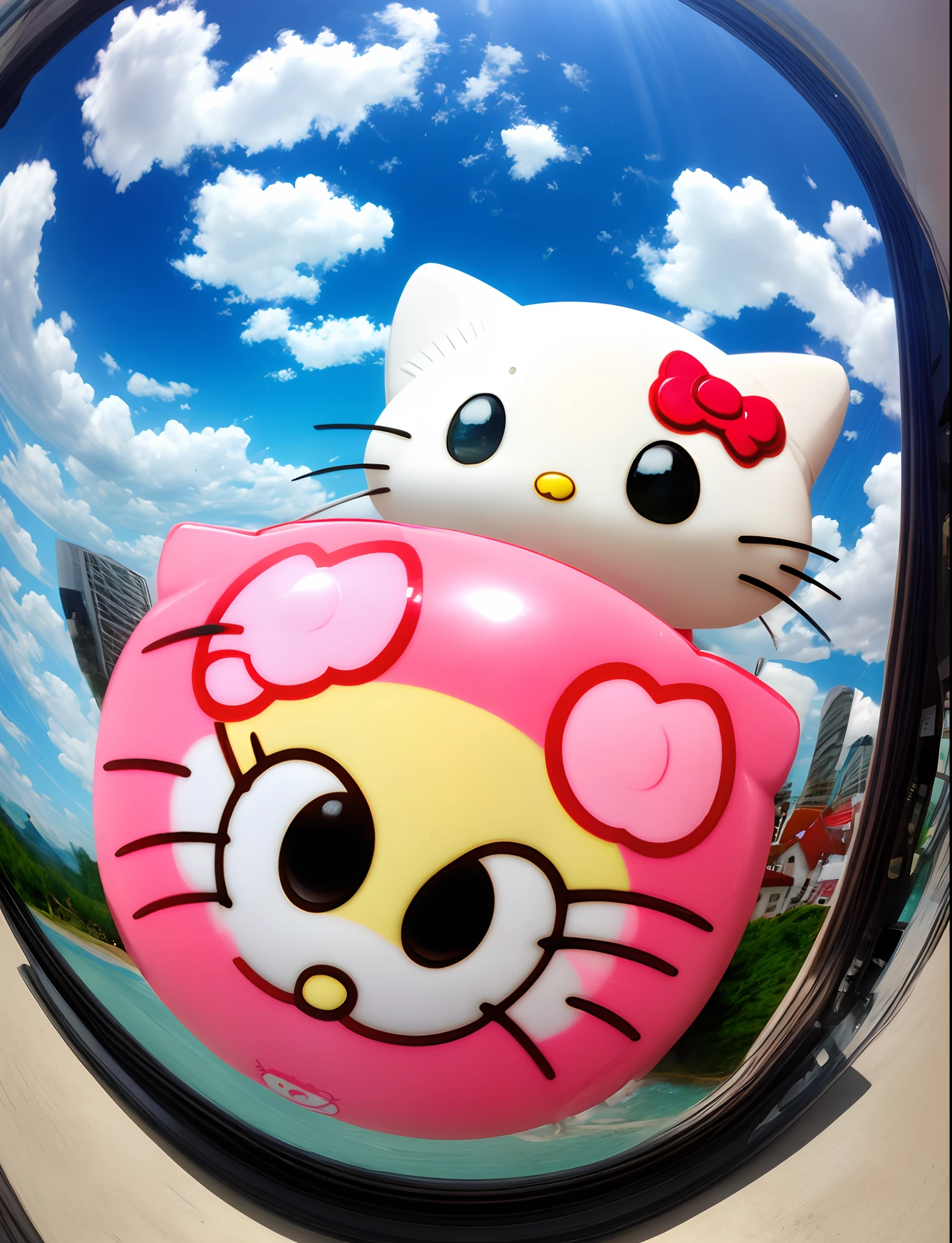 Stable Diffusion Prompt: Hello Kitty mirror featuring adorable Hello ...
