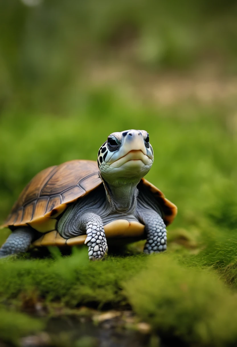 Stable Diffusion Prompt: Small turtle sitting on the ground, adorable ...