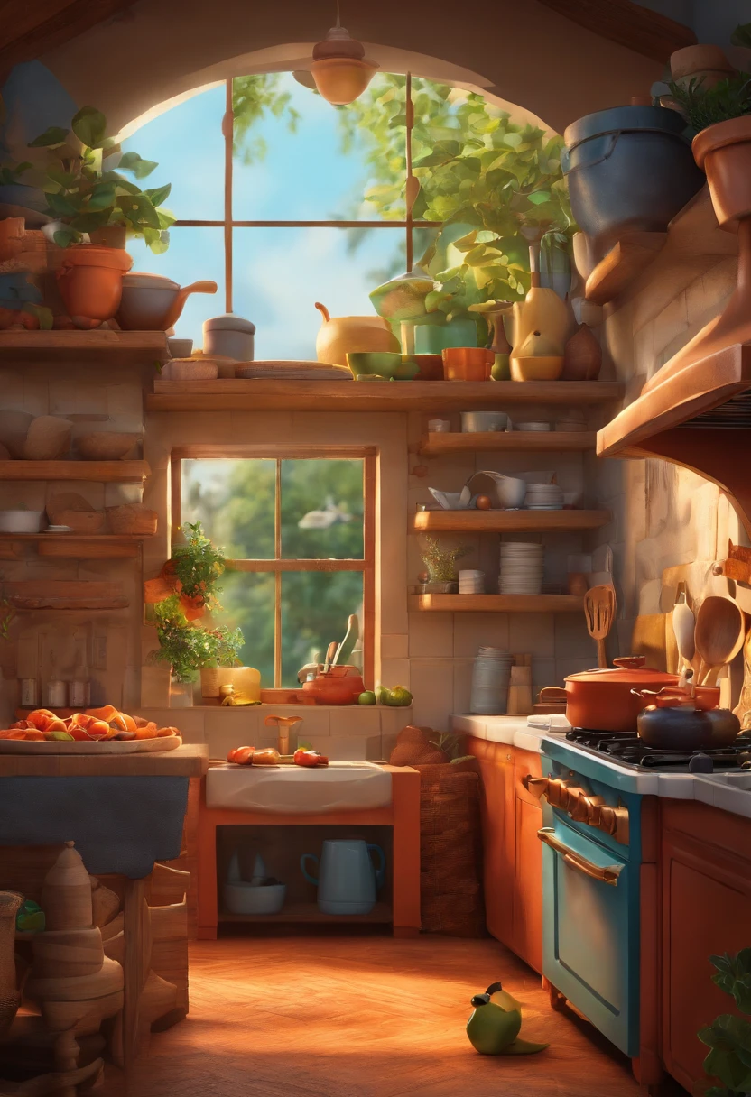 Stable Diffusion Prompt: Cozy kitchen with window and sink for ...