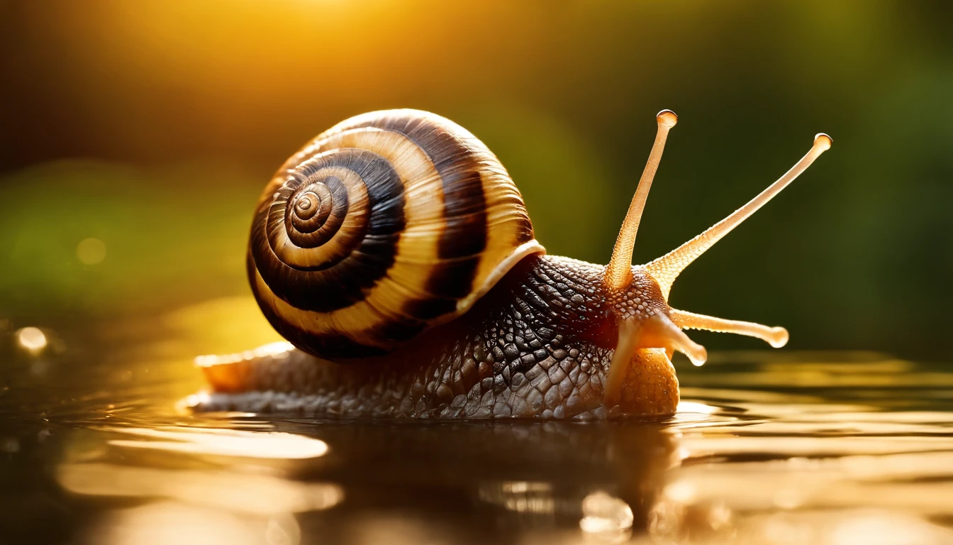 Stable Diffusion Prompt: A close up of a snail crawling on the surface ...