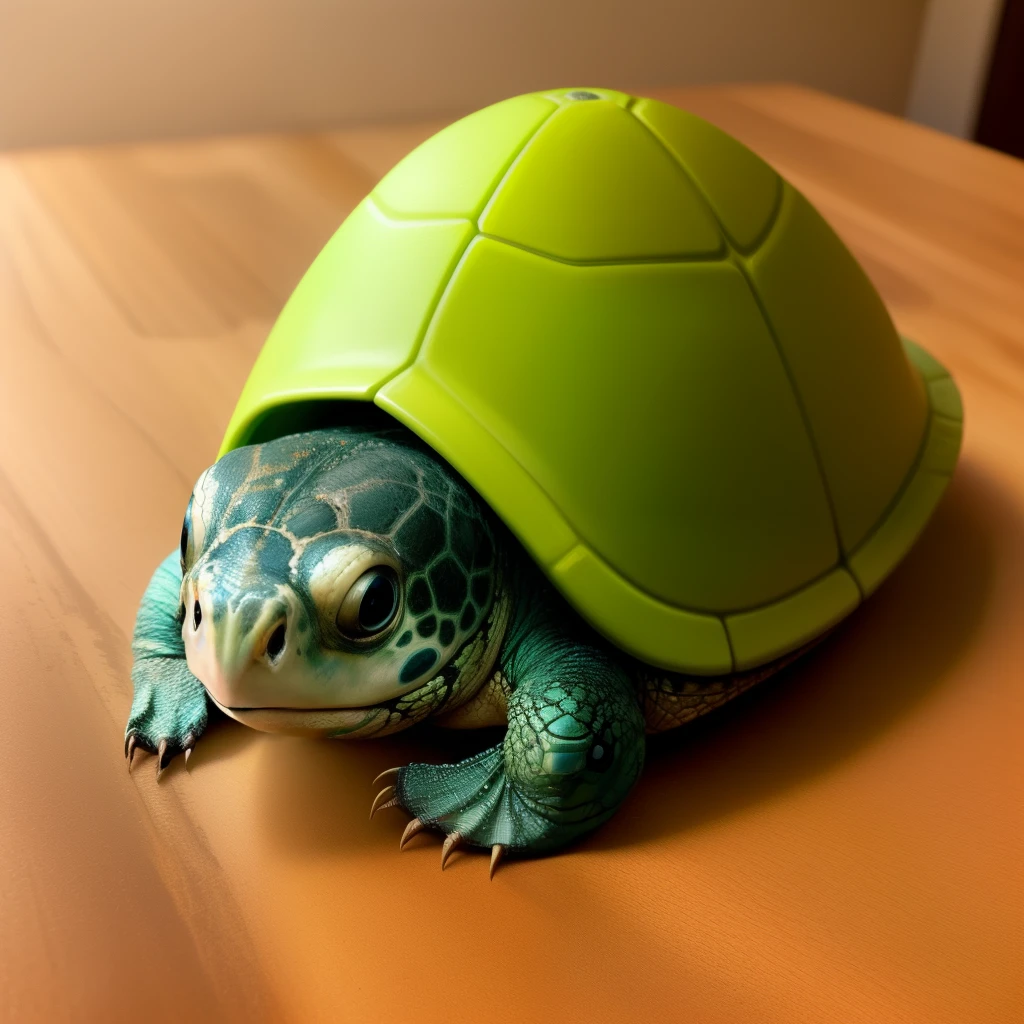 Stable Diffusion Prompt: Small turtle sitting on table — adorable pet ...