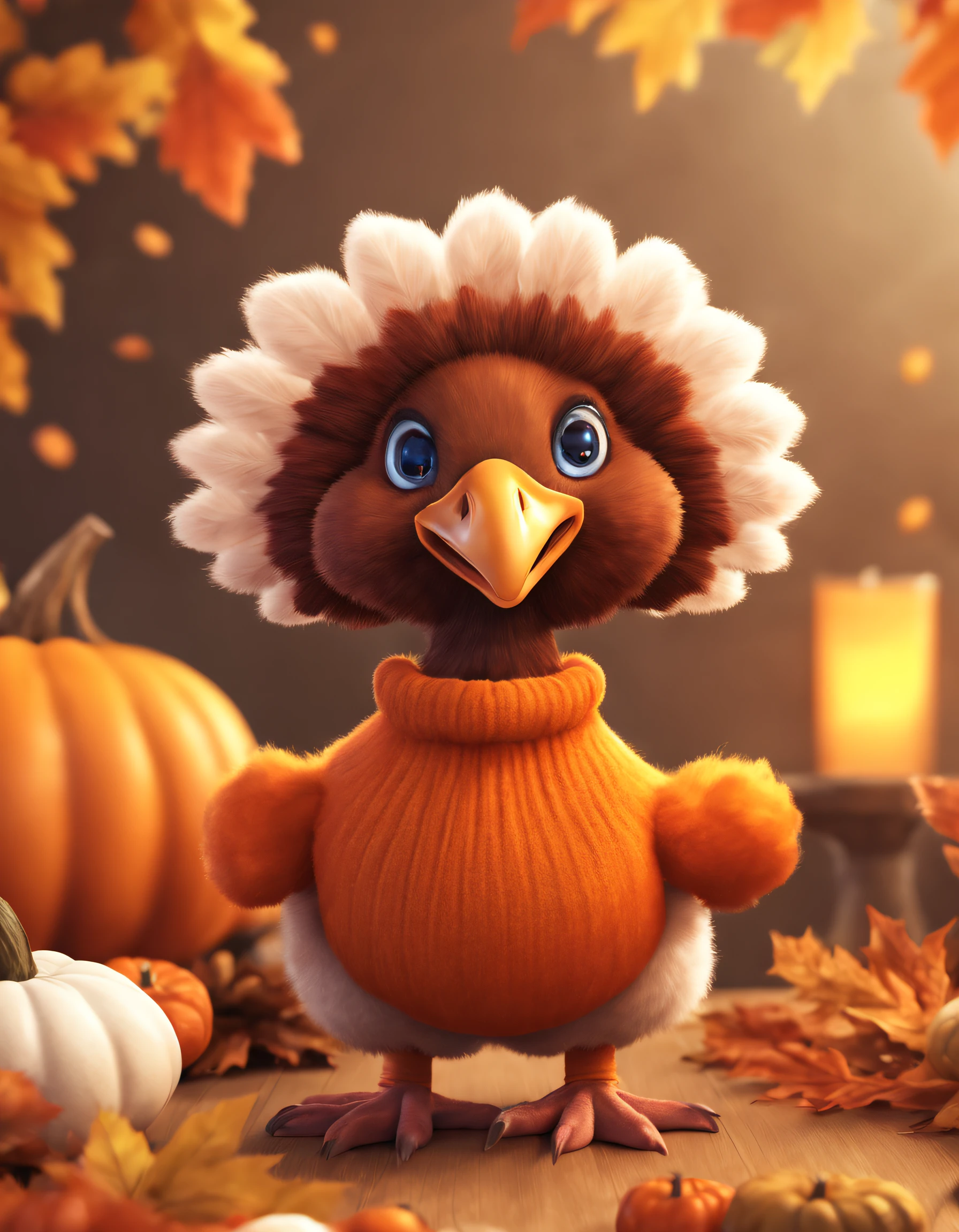 Stable Diffusion Prompt: Cute turkey in sweater and hat, perfect for ...