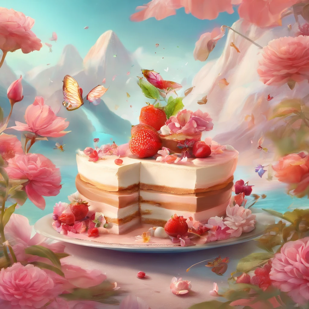 Stable Diffusion Prompt: Cake with a slice on plate – delicious dessert ready to serve