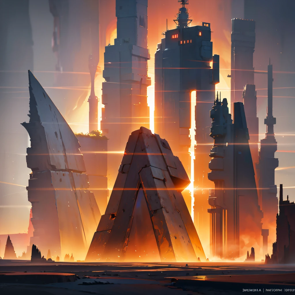 Stable Diffusion Prompt: Futuristic cityscape with a towering skyscraper in digital art