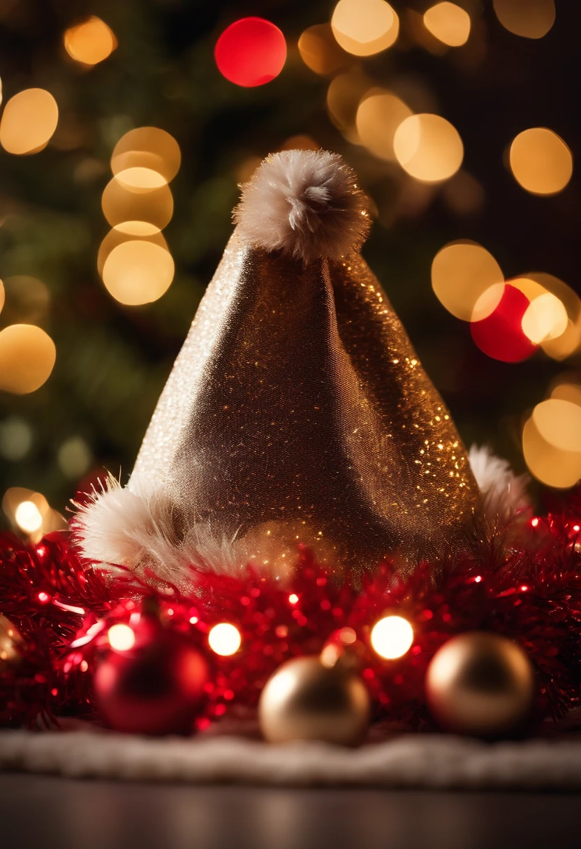 Stable Diffusion Prompt: Festive Christmas hat and ornaments on table ...