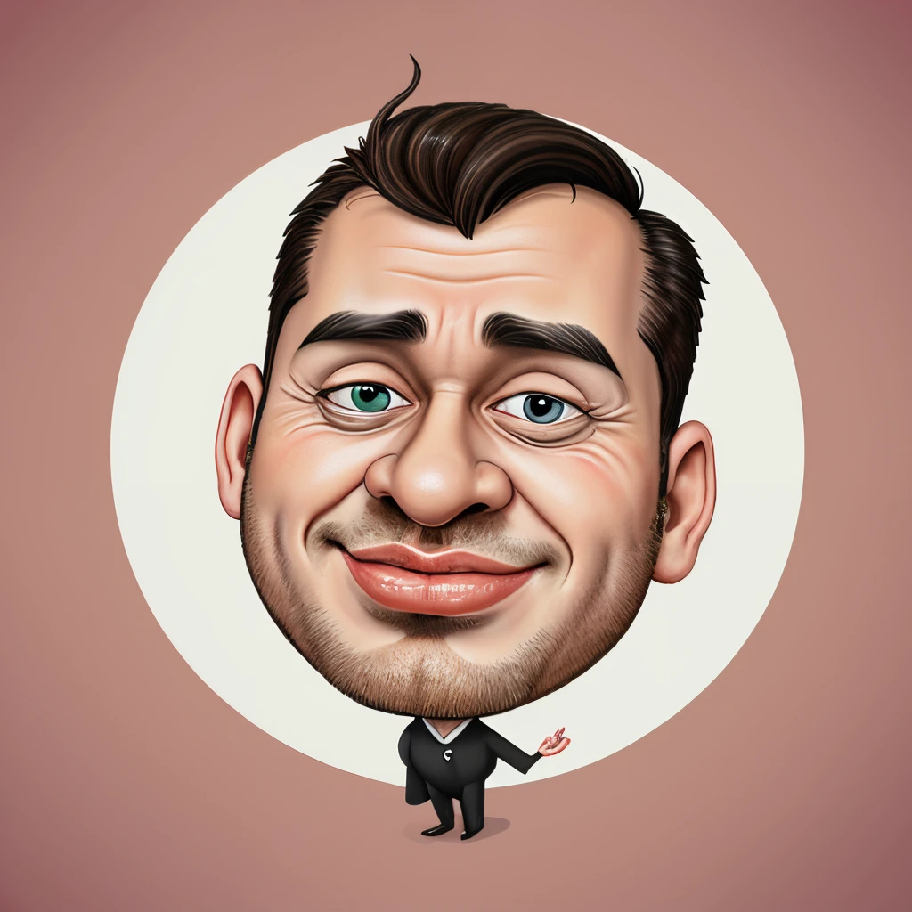 Stable Diffusion Prompt: Funny caricature of a businessman in suit and tie