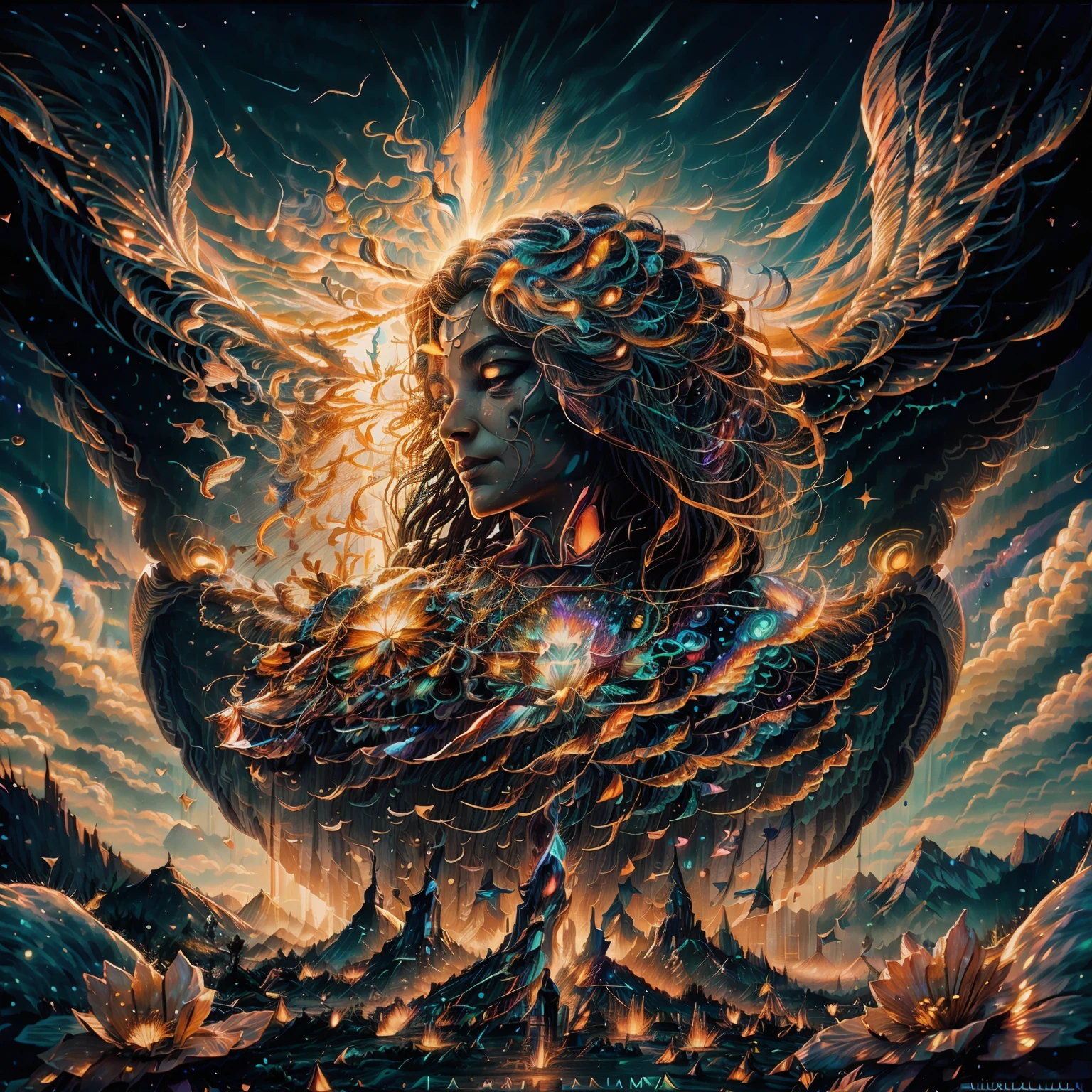 Stable Diffusion Prompt: Beautiful goddess with stars in an animated ...