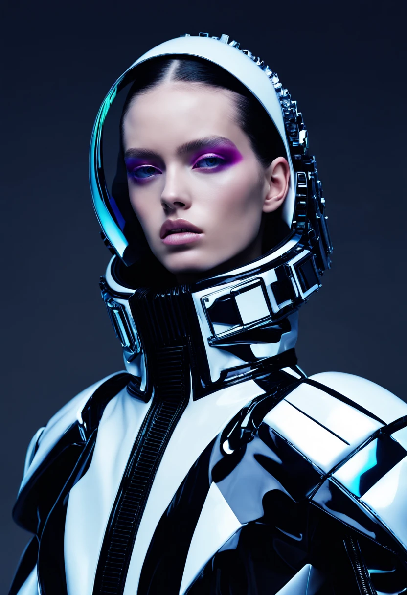 Stable Diffusion Prompt: Futuristic female haute couture model ...