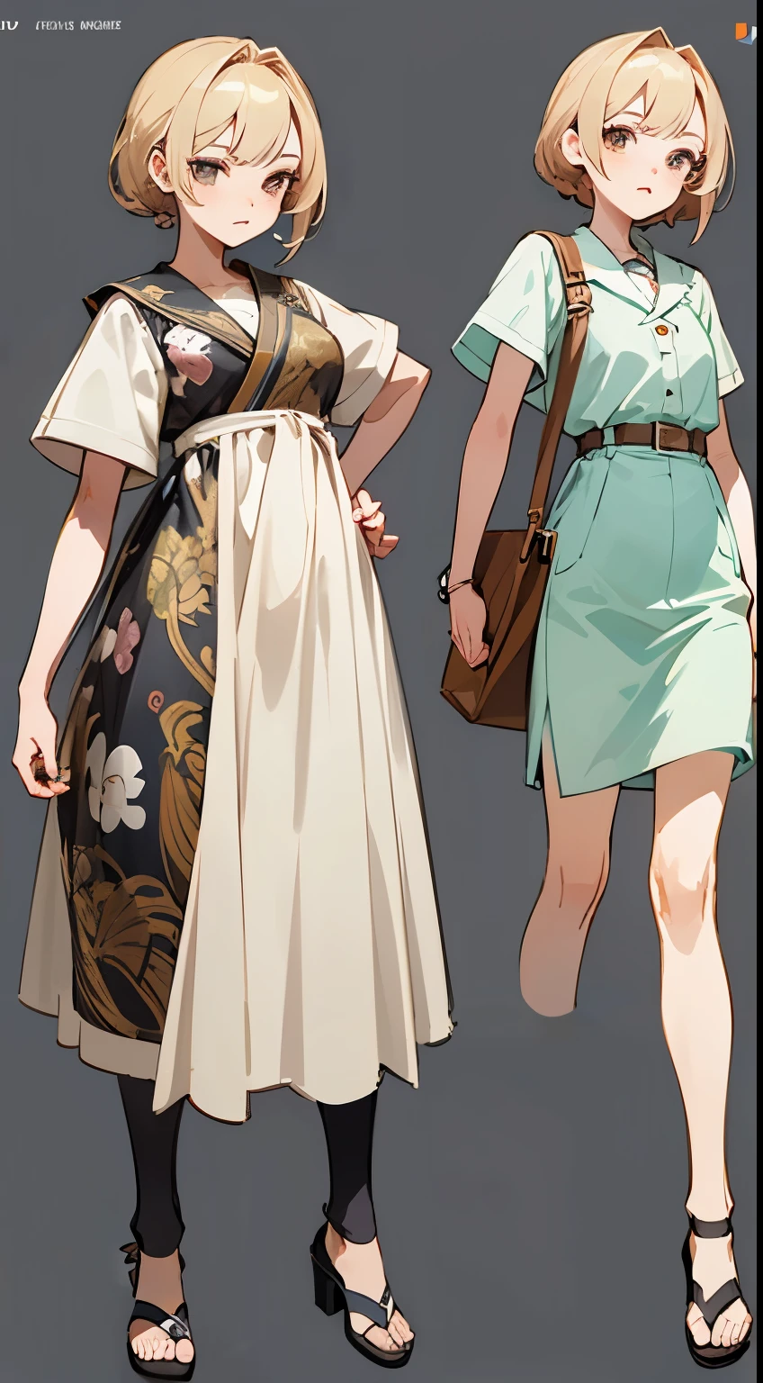 Stable Diffusion Prompt: Two women in dresses and sandals are walking ...