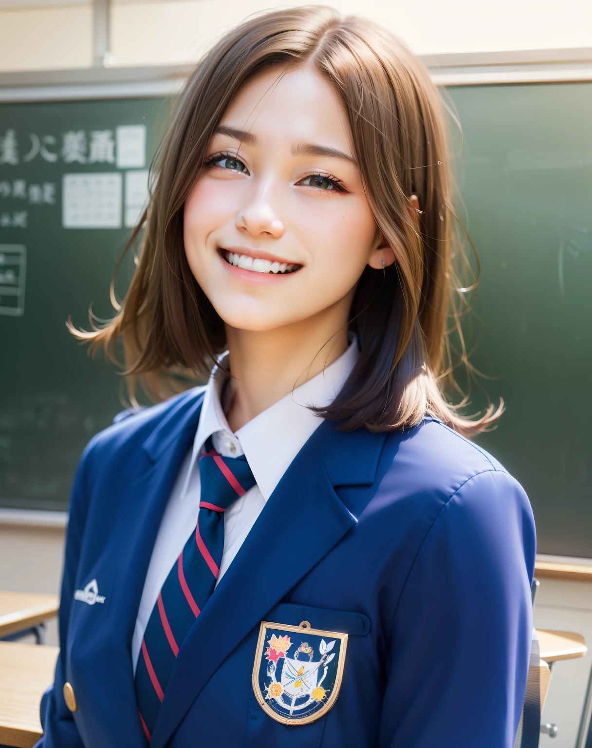 Stable Diffusion Prompt: Student in school uniform stands before ...