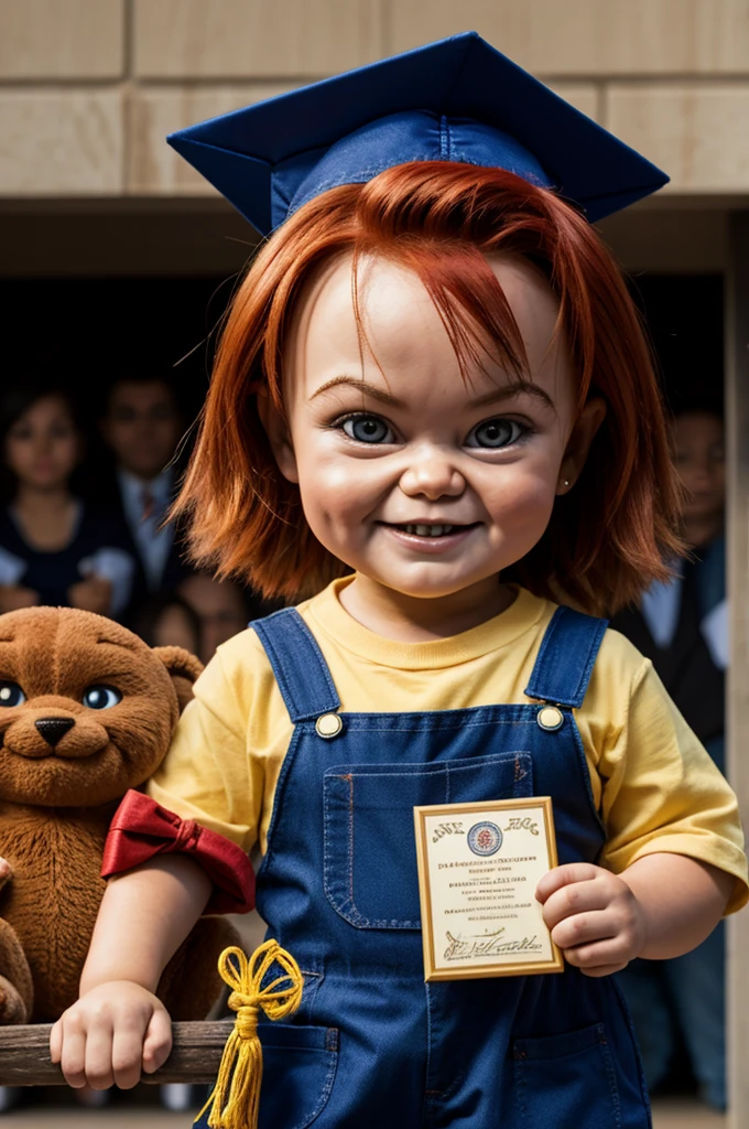 Stable Diffusion Prompt: Chucky graduates: horror doll's surprising ...