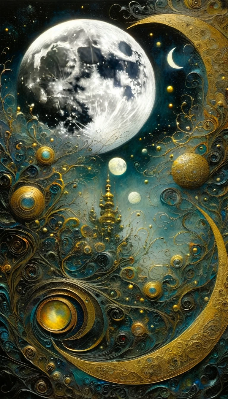 Stable Diffusion Prompt: The moon, Artwork inspired by Dave Mckean ...