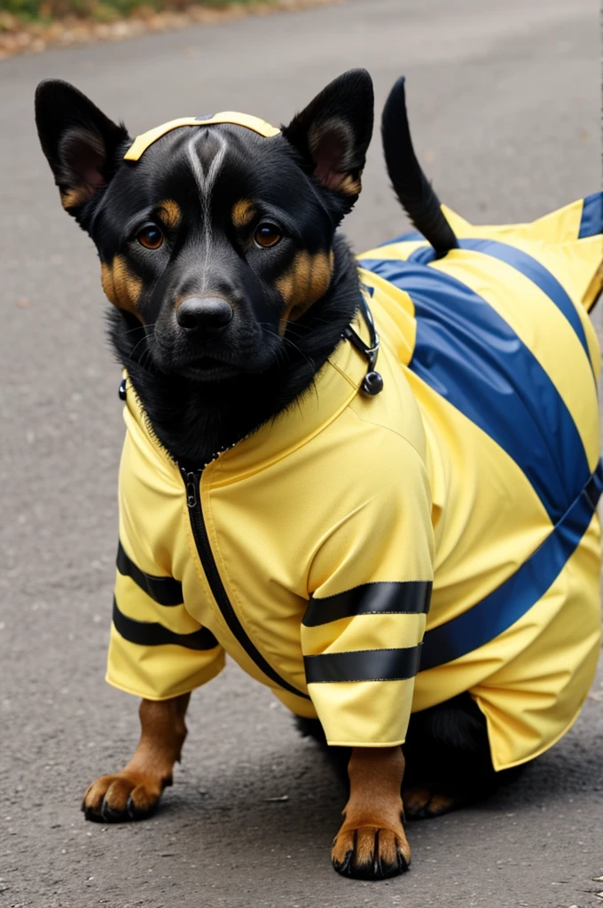 Stable Diffusion Prompt: Create a dog in a wasp costume