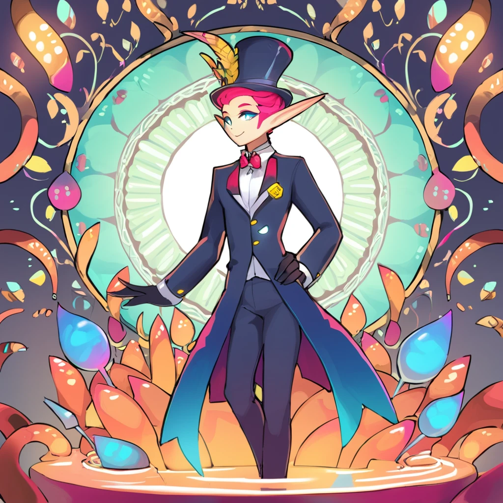 Stable Diffusion Prompt: Vist, Elf Butler in Tentacle Peacock Art Style ...