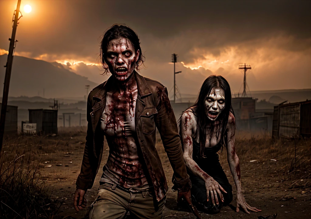 Stable Diffusion Prompt: A zombie apocalypse world all zombie