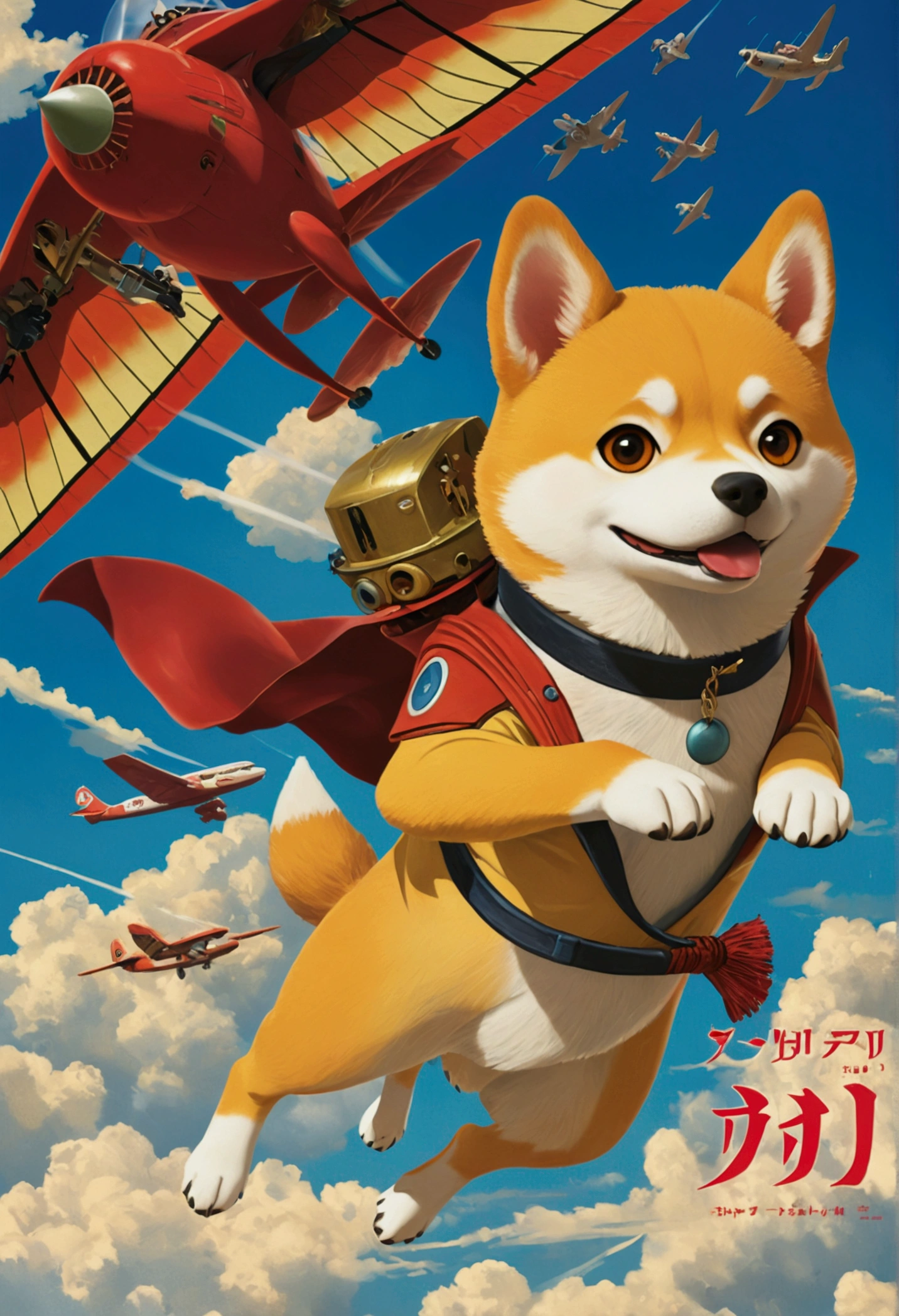 Stable Diffusion Prompt: Ghibli's "Fly in the Sky" features Shiba Inu ...