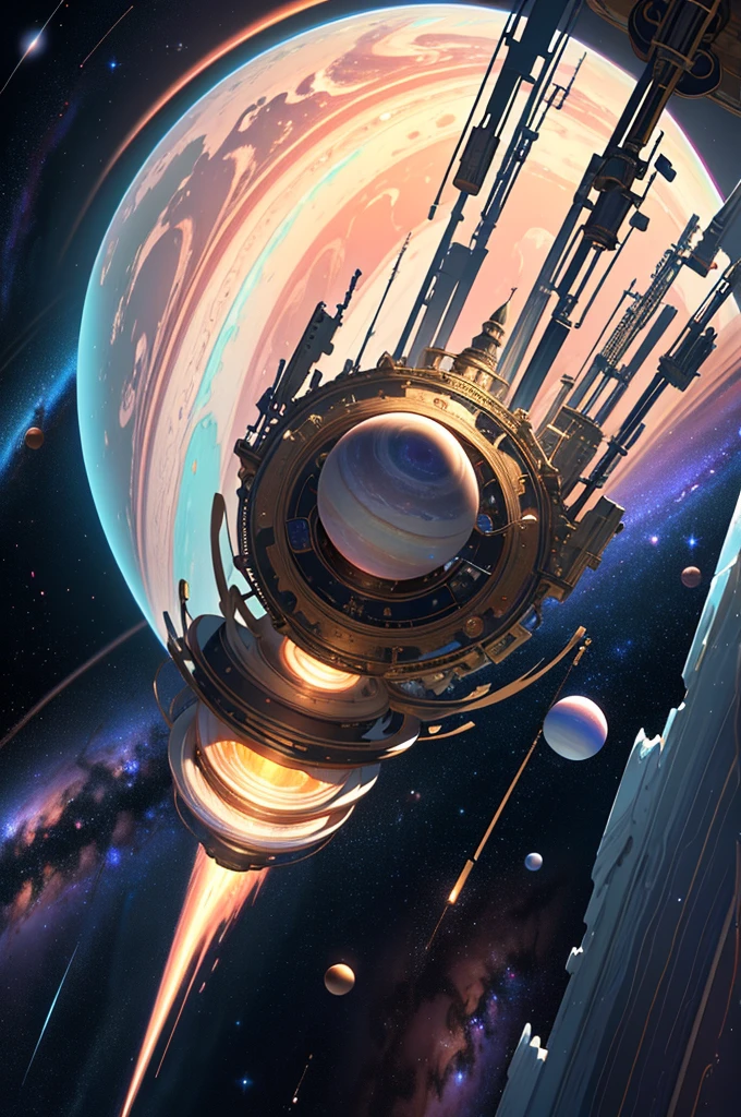 Stable Diffusion Prompt: Explore cosmic wonders: planets parade across the universe