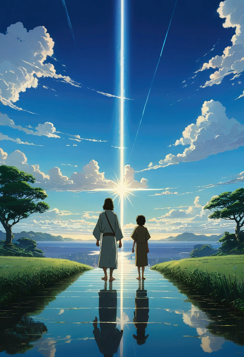 Stable Diffusion Prompt: Jesus na Cruz" by Makoto Shinkai and Studio ...