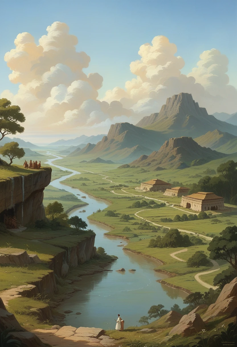 Stable Diffusion Prompt: Ancient Landscape: A serene, ancient landscape ...