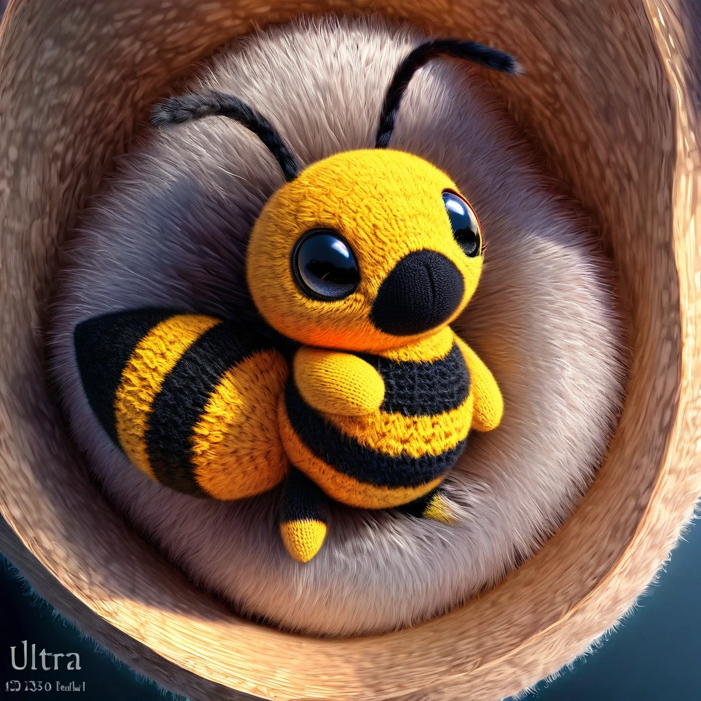 Stable Diffusion Prompt: Ultra-detailed cute knitted bee character ...