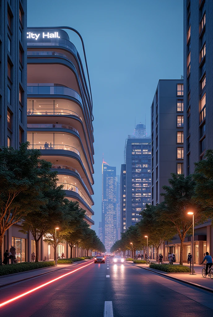 Stable Diffusion Prompt: City Hall, low rise buildings，5 story buildings, streamline moderne