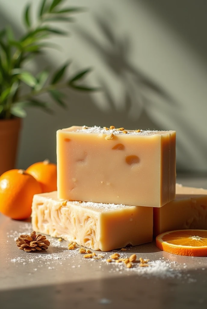 Stable Diffusion Prompt: Soap that are sandel ,orange ,neem