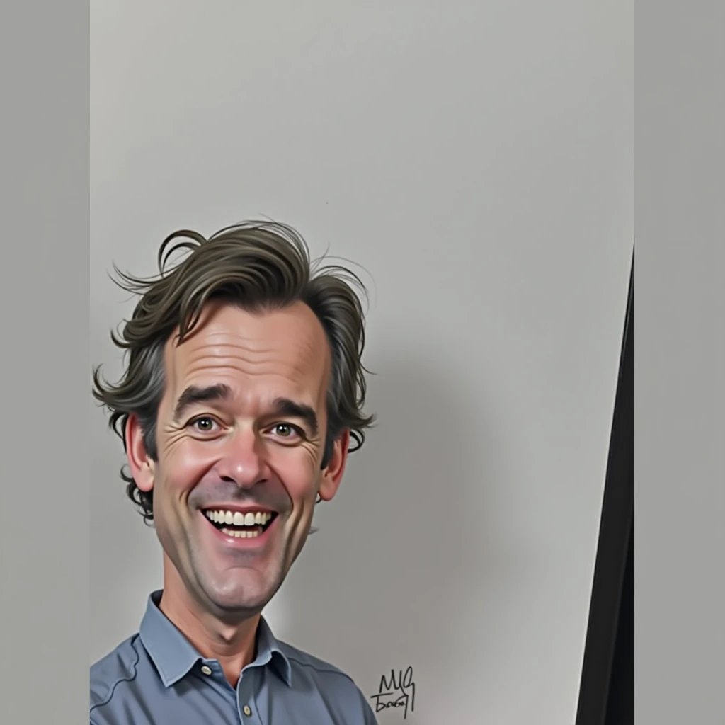 Stable Diffusion Prompt: Funny male caricature with messy hair, perfect ...