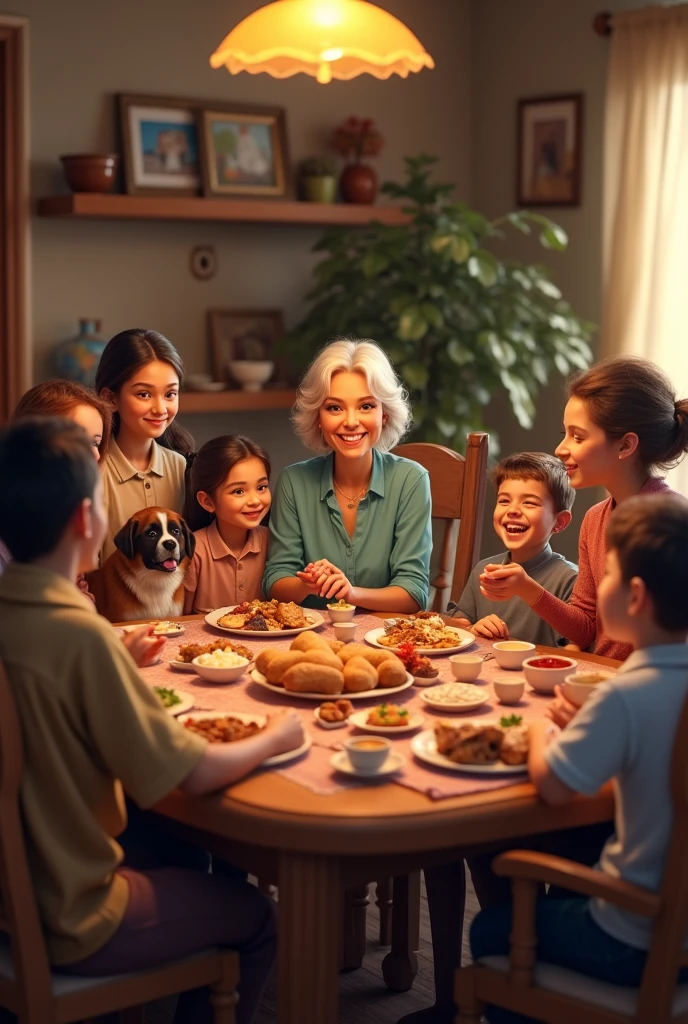 Stable Diffusion Prompt: Dynamic family with a mother, 4 daughters, and ...