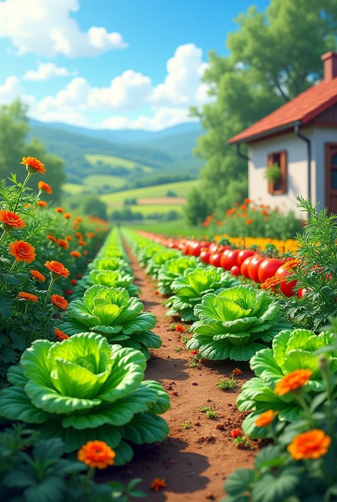 Stable Diffusion Prompt: Explore thriving garden vegetables, featuring ...